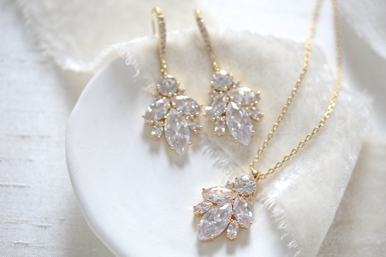 Simple Wedding Jewelry Sets Gold